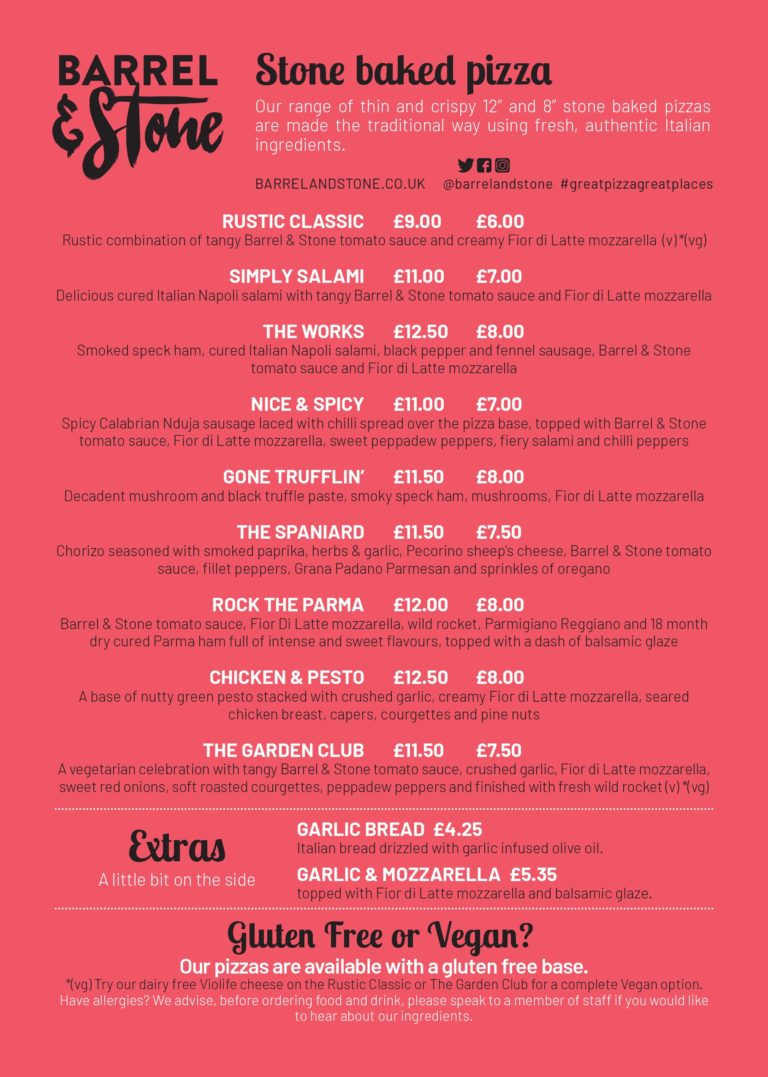 Menu - Bricklayers