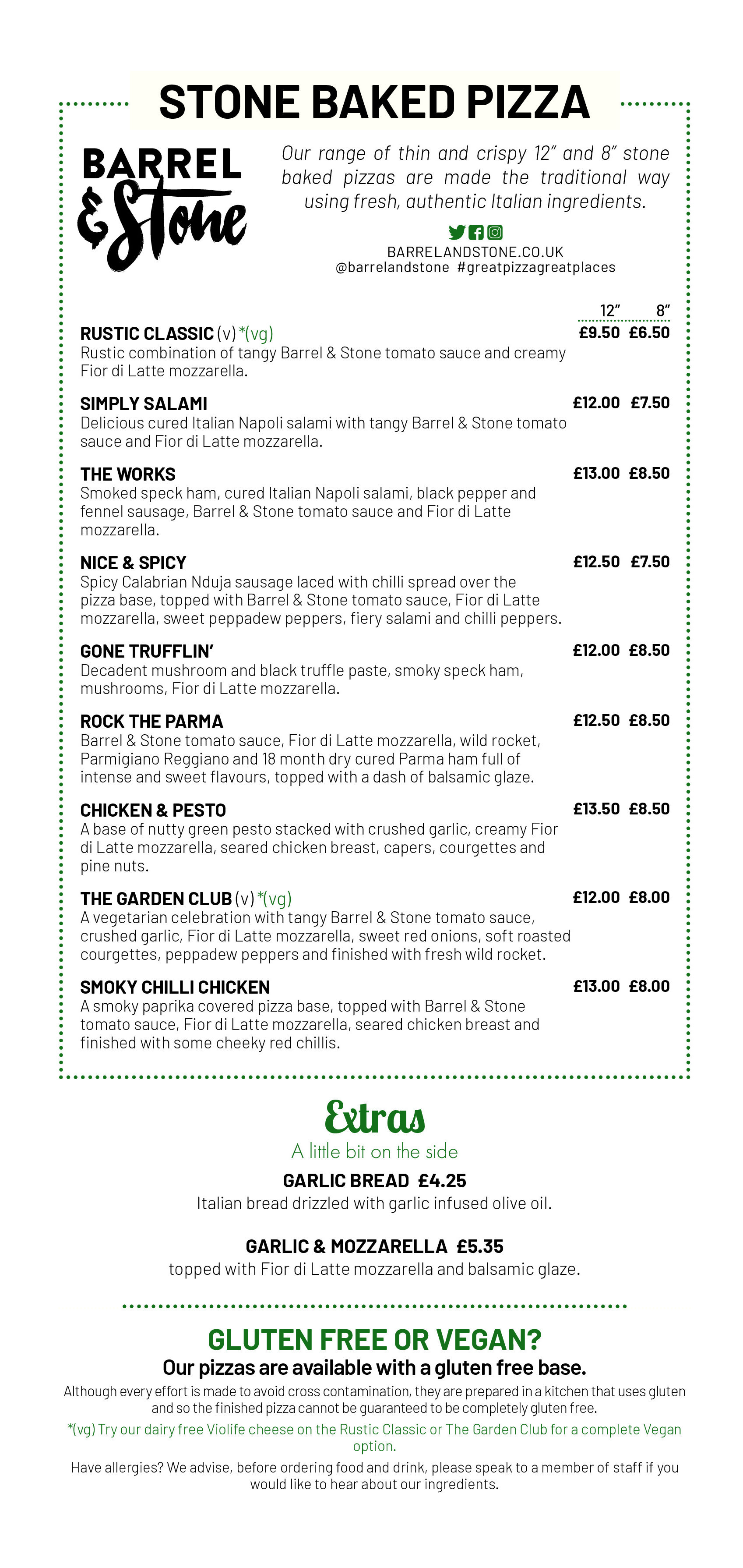 Menu - Bricklayers