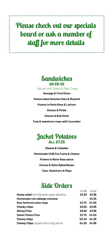 Menu - Bricklayers