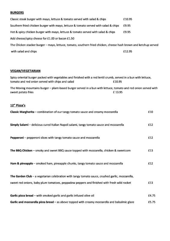 Menu - Bricklayers